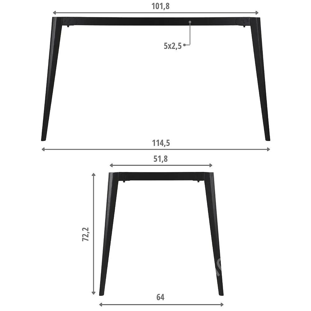 Trapeces Augstums 3D Metāla Galda Kājas No Tērauda, Augstums 45 Cm,