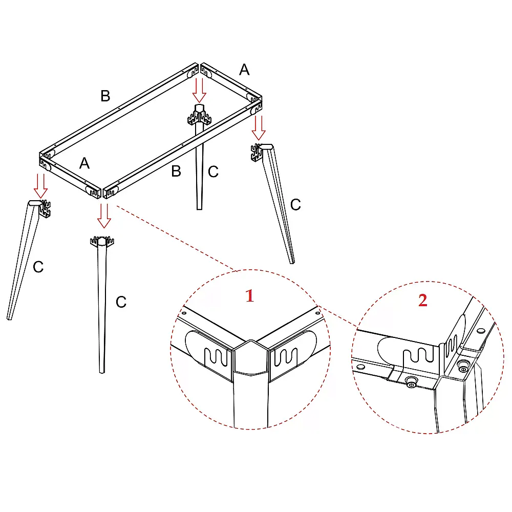 Trapeces Augstums 3D Metāla Galda Kājas No Tērauda, Augstums 45 Cm,